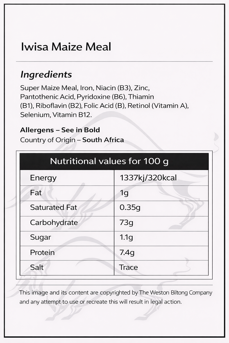 Iwisa Super Maize Meal 1kg–10kg | South African Pap & Porridge UK ...